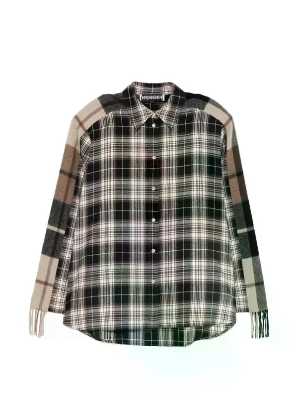 FRENKEN Fringe-trimmed Checked Shirt - Black