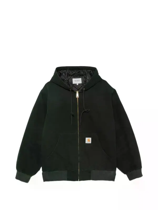 Carhartt Work In Progress Og Active Logo-patch Hooded Jacket - Green