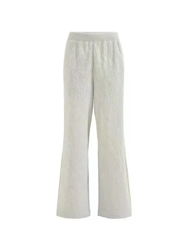 Brunello Cucinelli Lace-flowers Jersey Track Trousers In Sparkling Virgin Wool And Cashmere - Grey