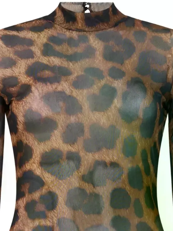 Philipp Plein Leopard-print Open-back Dress - Brown