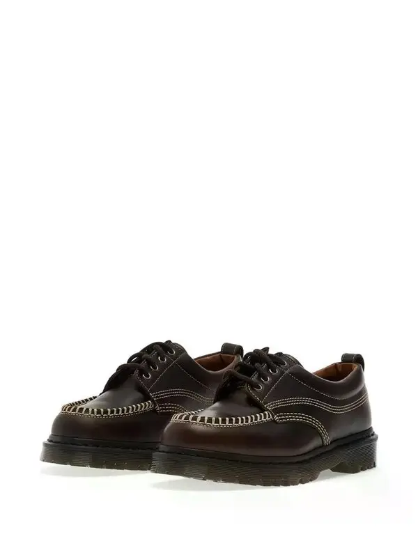 Dr. Martens Lowell Whipstitch-detail Calf Leather Derby Shoes - Green