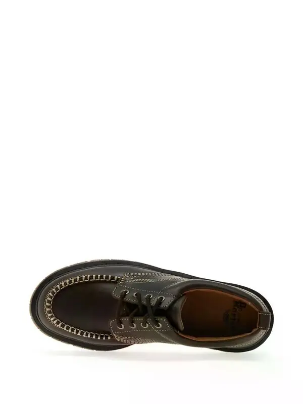 Dr. Martens Lowell Whipstitch Detail Calf Leather Derby Shoes - Green