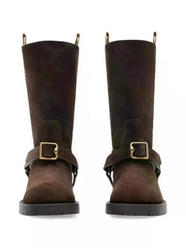 Burberry Leather Soft Saddle Low Boots - Brown