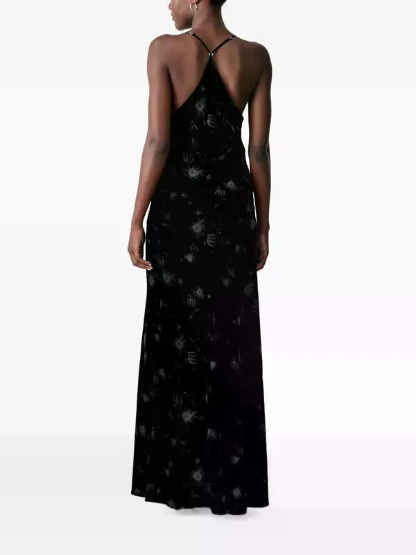 Pinko Floral-print Velvet-texture Maxi Dress