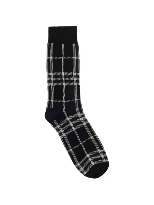 Burberry Check Cotton-nylon-blend Socks - Black