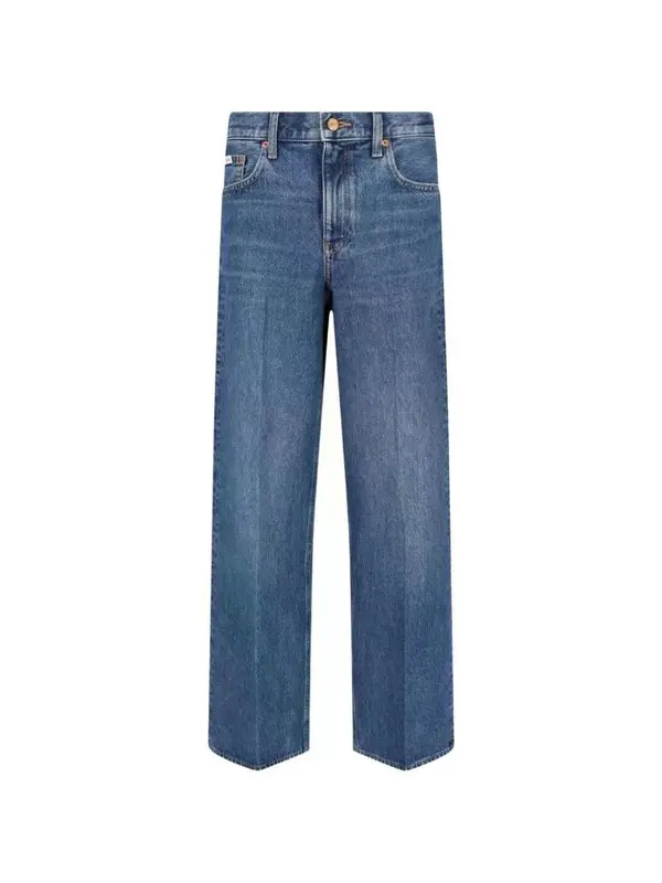 Calvin Klein Logo-patch Straight-leg Jeans - Blue
