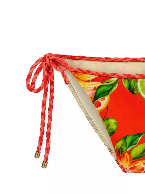 Farm Rio Rope-detail Tie-side Bikini Bottoms - Red