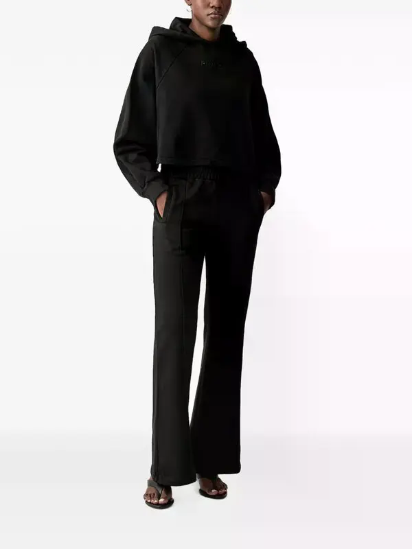 Pinko Logo-embroidered Cropped Hoodie