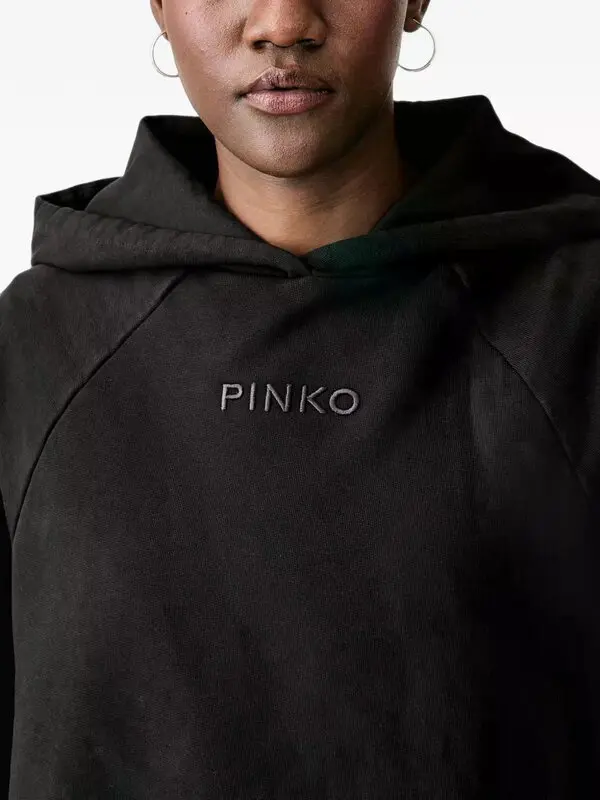 Pinko Logo-embroidered Cropped Hoodie