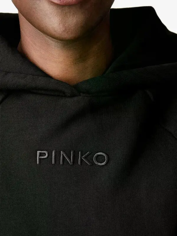 Pinko Logo-embroidered Cropped Hoodie