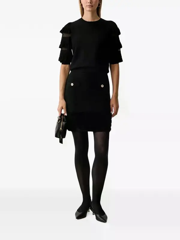 TWINSET Mesh Stitch Jumper With Ruffles
