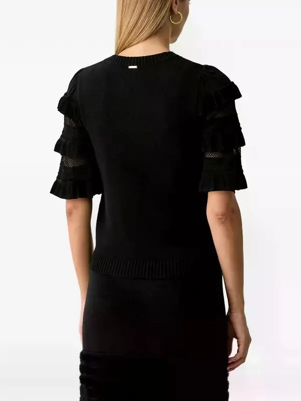 TWINSET Mesh Stitch Jumper With Ruffles