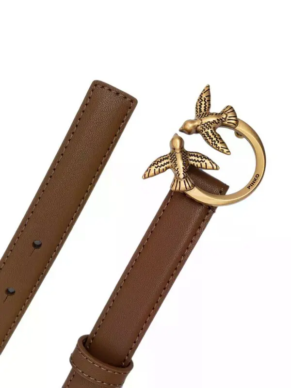 Pinko Love Birds Thin Leather Belt