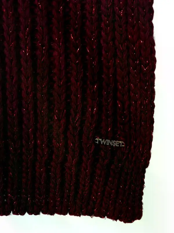TWINSET Knit Scarf With Lurex - Red