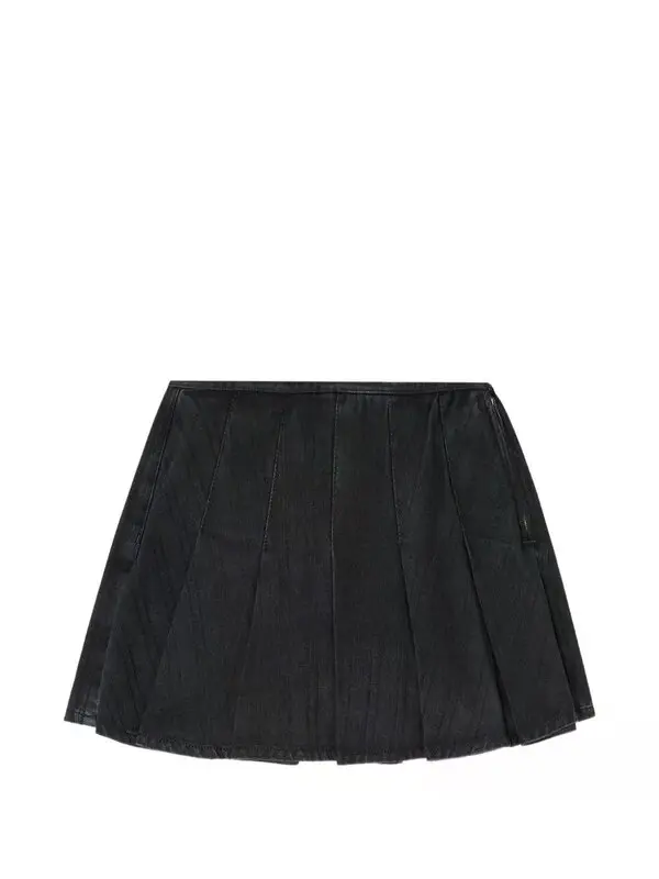 DIESEL® Pleated Skort In Pinstriped Denim - Black