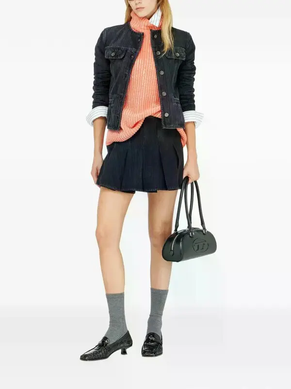 DIESEL® Pleated Skort In Pinstriped Denim