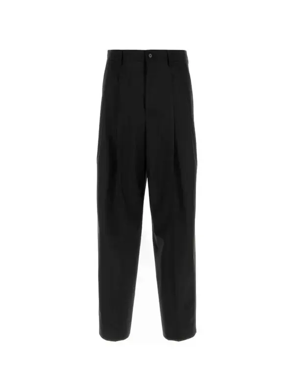 Dolce & Gabbana Pleated Wool Trousers - Black