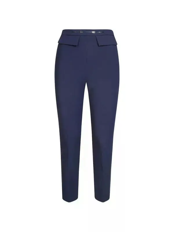 Elisabetta Franchi Trousers In Double Layer Stretch Crêpe - Blue