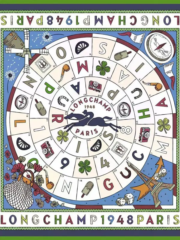 Longchamp Le Jeu De Cheval Silk Scarf 90