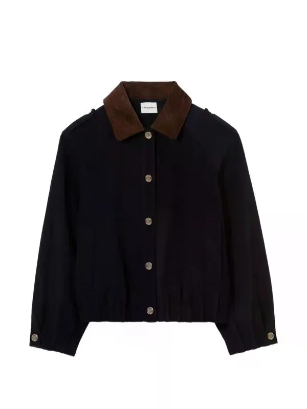 Claudie Pierlot Oversized Jacket With Gold Poppers - Blue