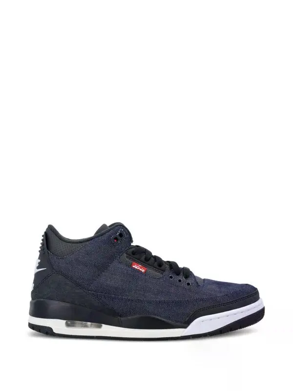 JORDAN Denim-panelled Logo-patch Sneakers - Blue