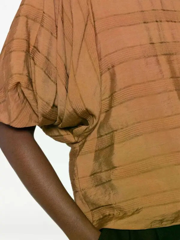 KRISTINA TI Horizontal-stripe Batwing-sleeve Top