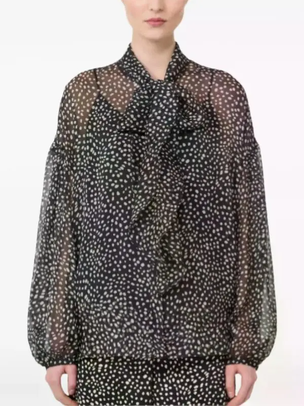 Max Mara Polka-dot Silk Blouse