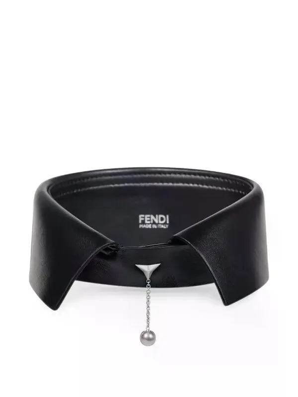 Fendi Charm-detail Leather Collar