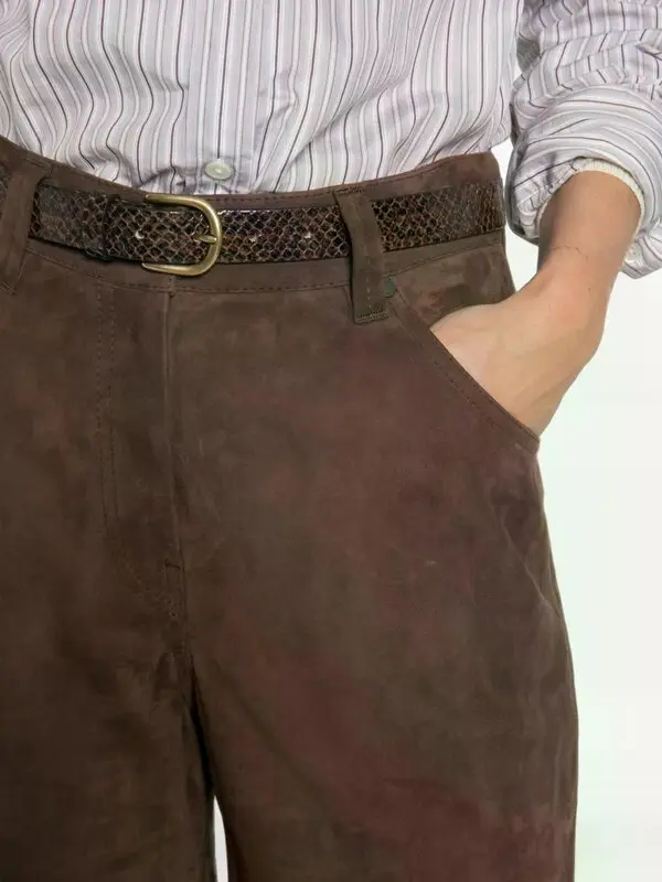 Brunello Cucinelli Suede Wide-leg Trousers