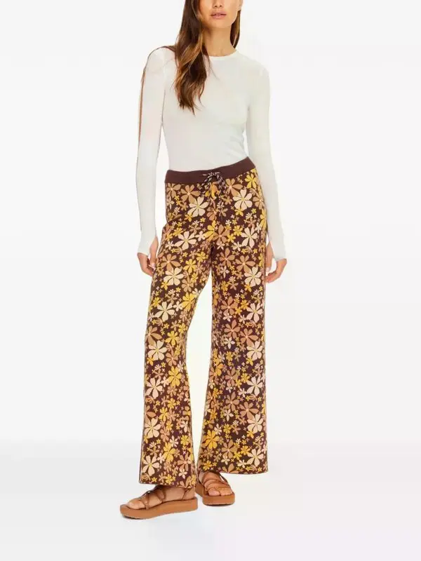 The Upside Copacabana Juniper Floral-print Knit Trousers
