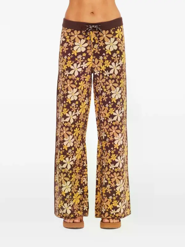 The Upside Copacabana Juniper Floral-print Knit Trousers
