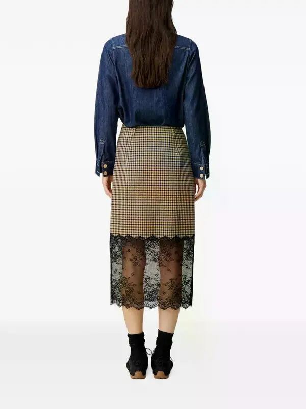Claudie Pierlot Straight Checked Skirt