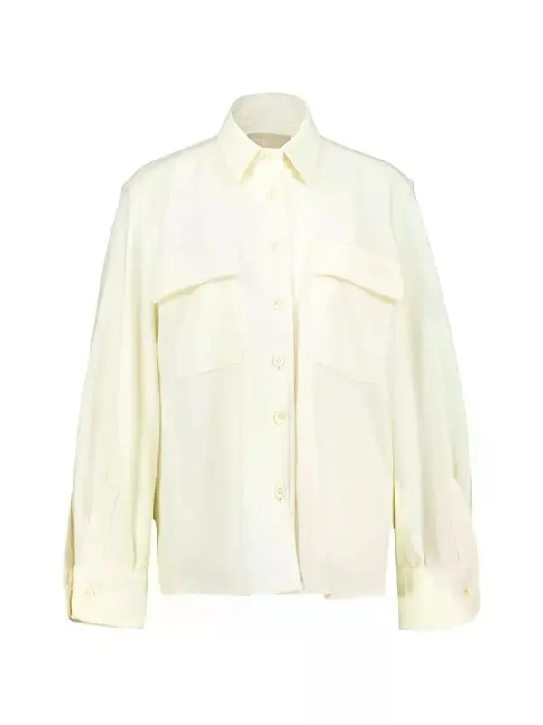 120% Lino Button-up Flap-pocket Shirt - Neutrals