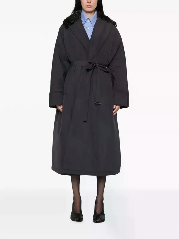 Plan C Sequin-embellished Belted Coat