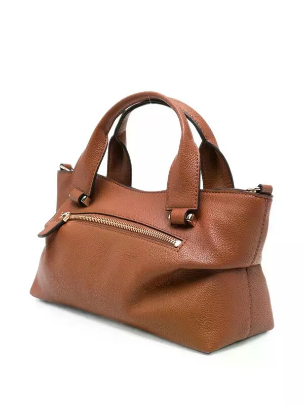 Guess Susy Mini Logo-plaque Pebbled Leather Tote Bag