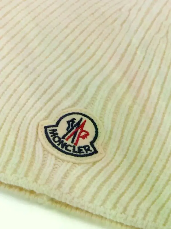 Moncler Logo-patch Ribbed-knit Beanie Hat