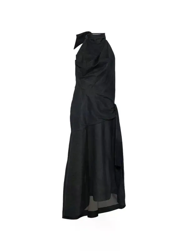 Zimmermann Halterneck Draped Dress - Blue
