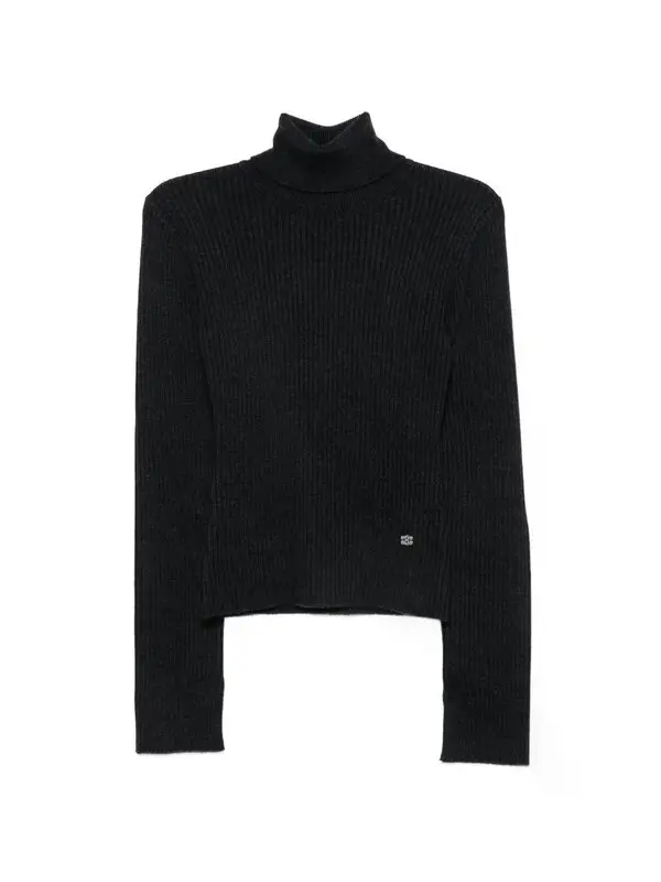 GANNI Ribbed-knit Roll-neck Sweater