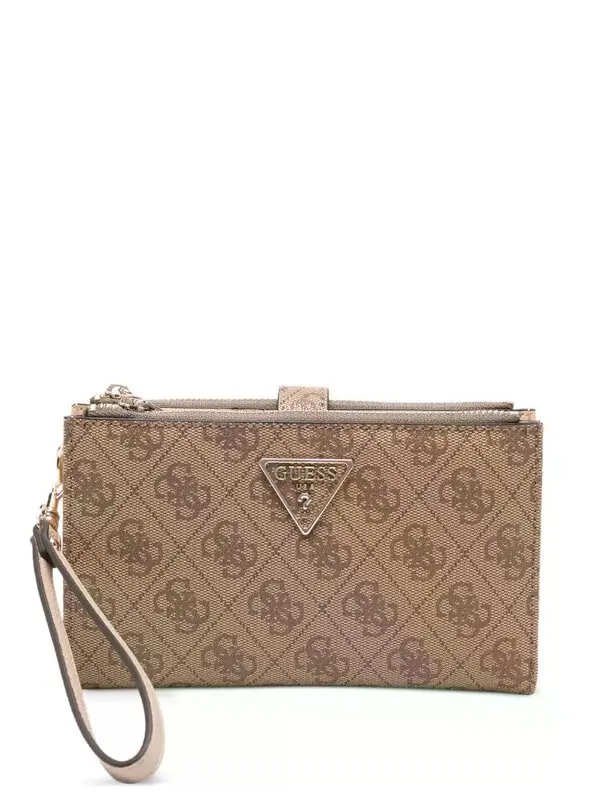 Guess Monogram-print Wristlet Wallet - Neutrals