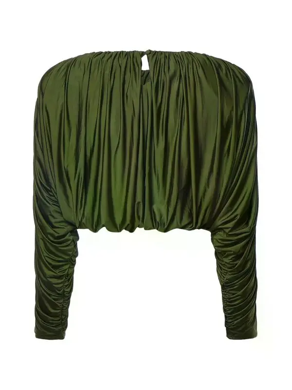 SELF-PORTRAIT Ruched-detail Cropped Sweater