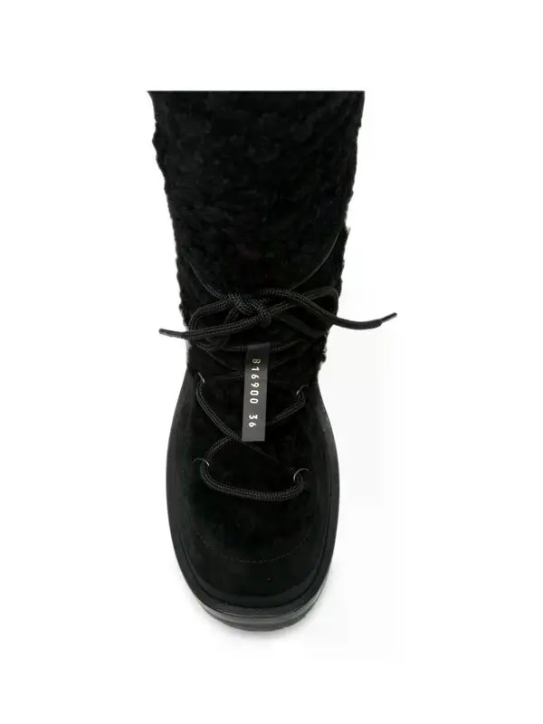 SERGIO ROSSI Shearling-trim Lace-up Boots