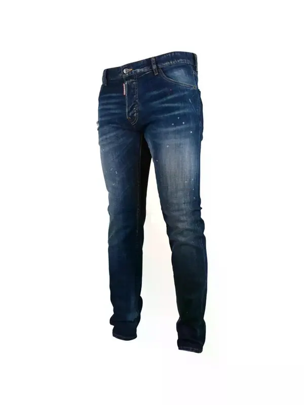 Dsquared2 Teddy Distressed Paint-splatter Jeans