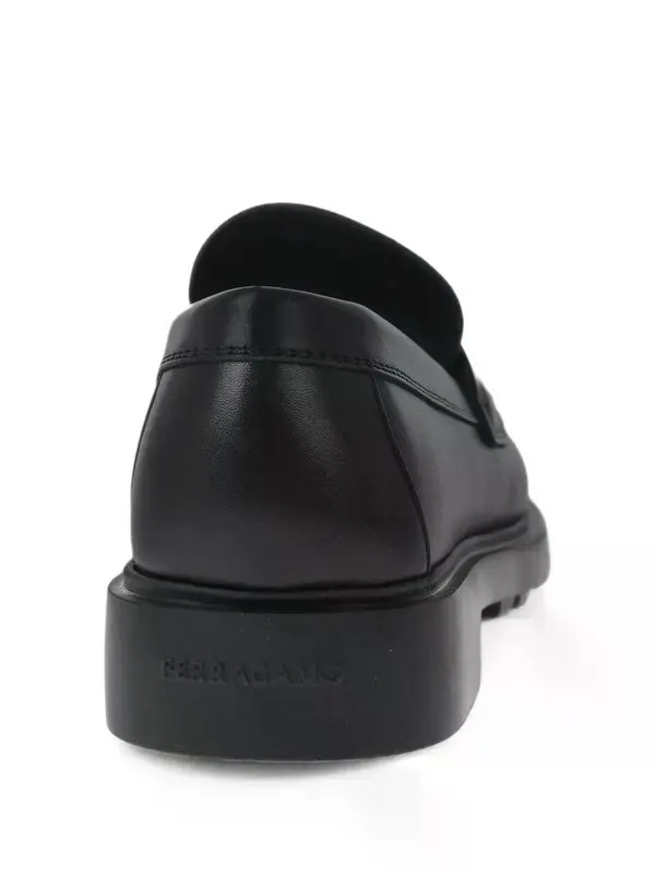 FERRAGAMO Logo-embossed Leather Loafers
