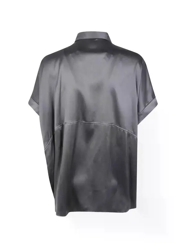 Brunello Cucinelli Monili-chain Silk Shirt - Grey