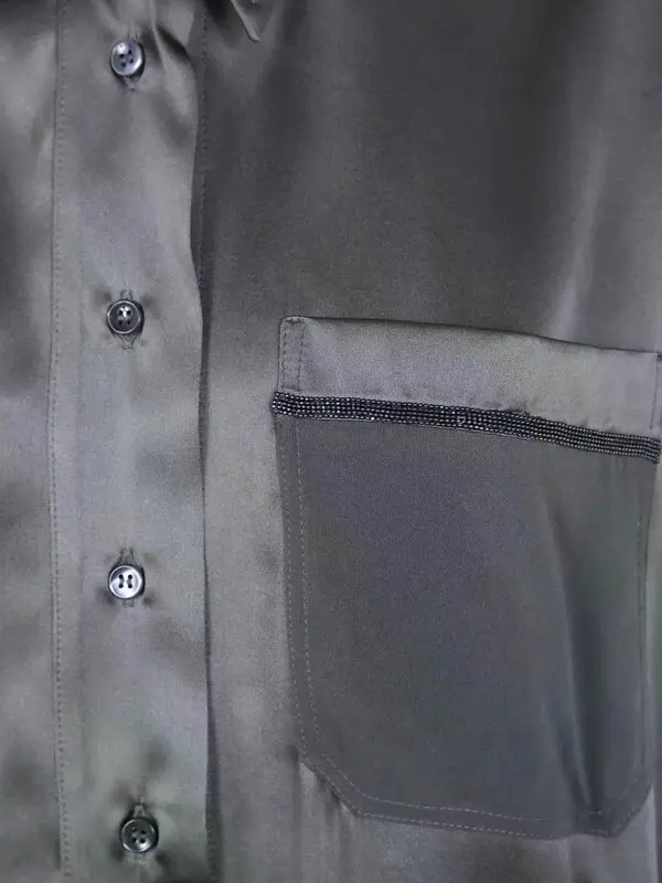 Brunello Cucinelli Monili-chain Silk Shirt