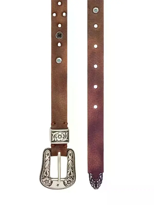 GOLDEN GOOSE Stud-embellished Leather Belt