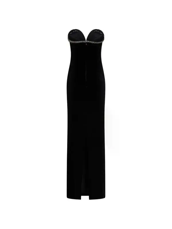 SELF-PORTRAIT Crystal-embellished Strapless Maxi Dress