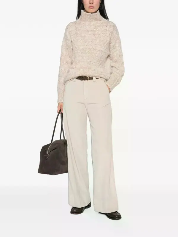 WHITE SAND Wide-leg Trousers