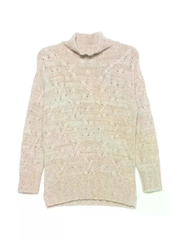 Fabiana Filippi Cable-knit Sequin-embellished Sweater