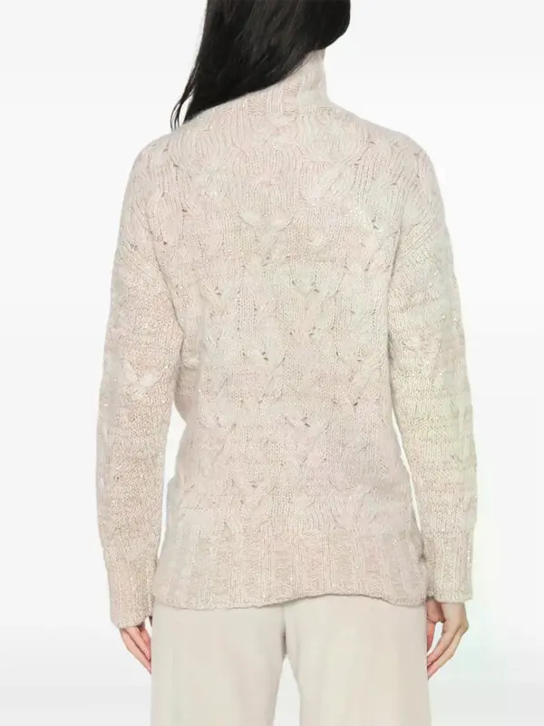 Fabiana Filippi Cable-knit Sequin-embellished Sweater